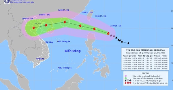 Tin bão mới nhất: Bão Ragasa tiến gần biển Đông, giật trên cấp 17