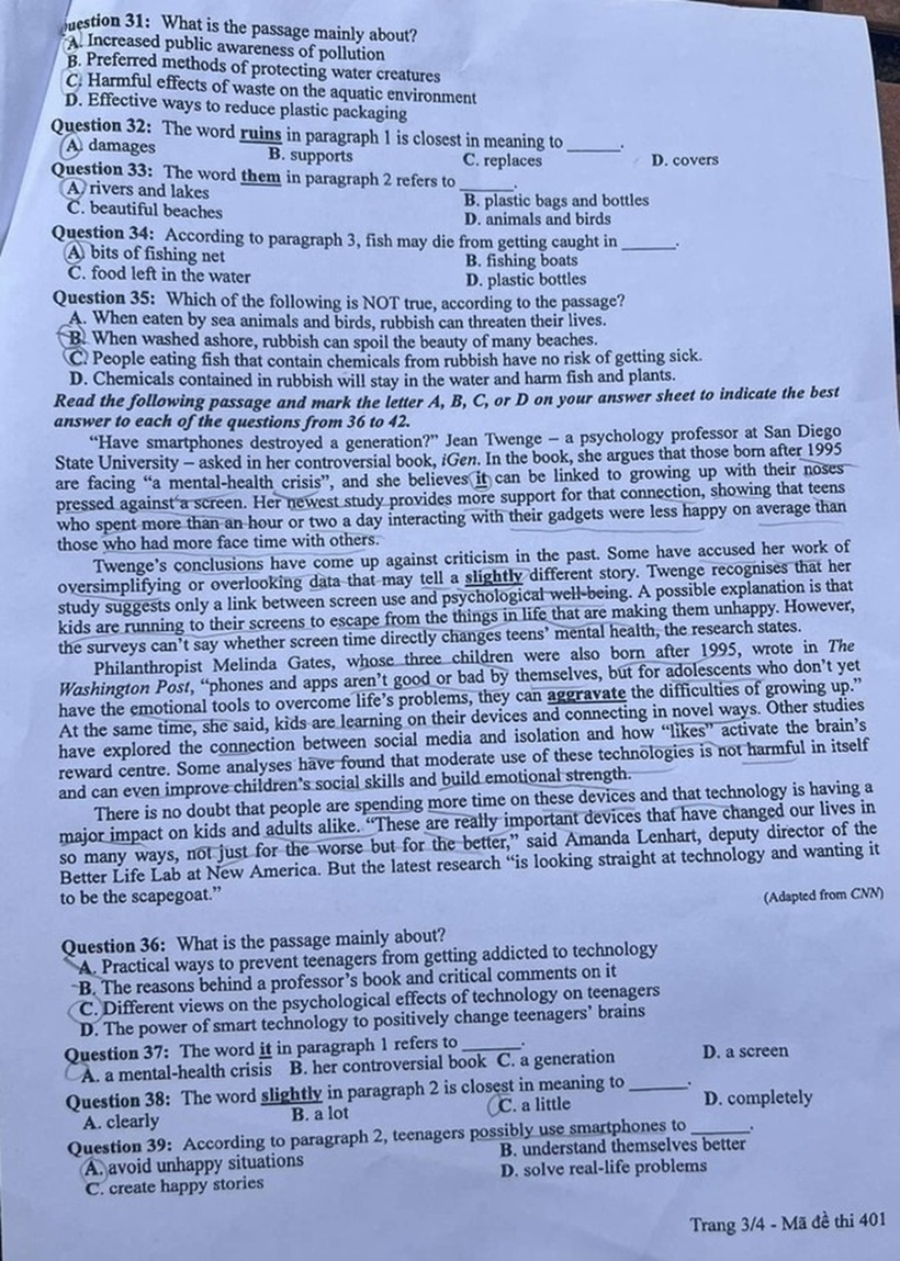 Đề thi môn Tiếng Anh tốt nghiệp THPT 2025 full mã đề chính xác nhất