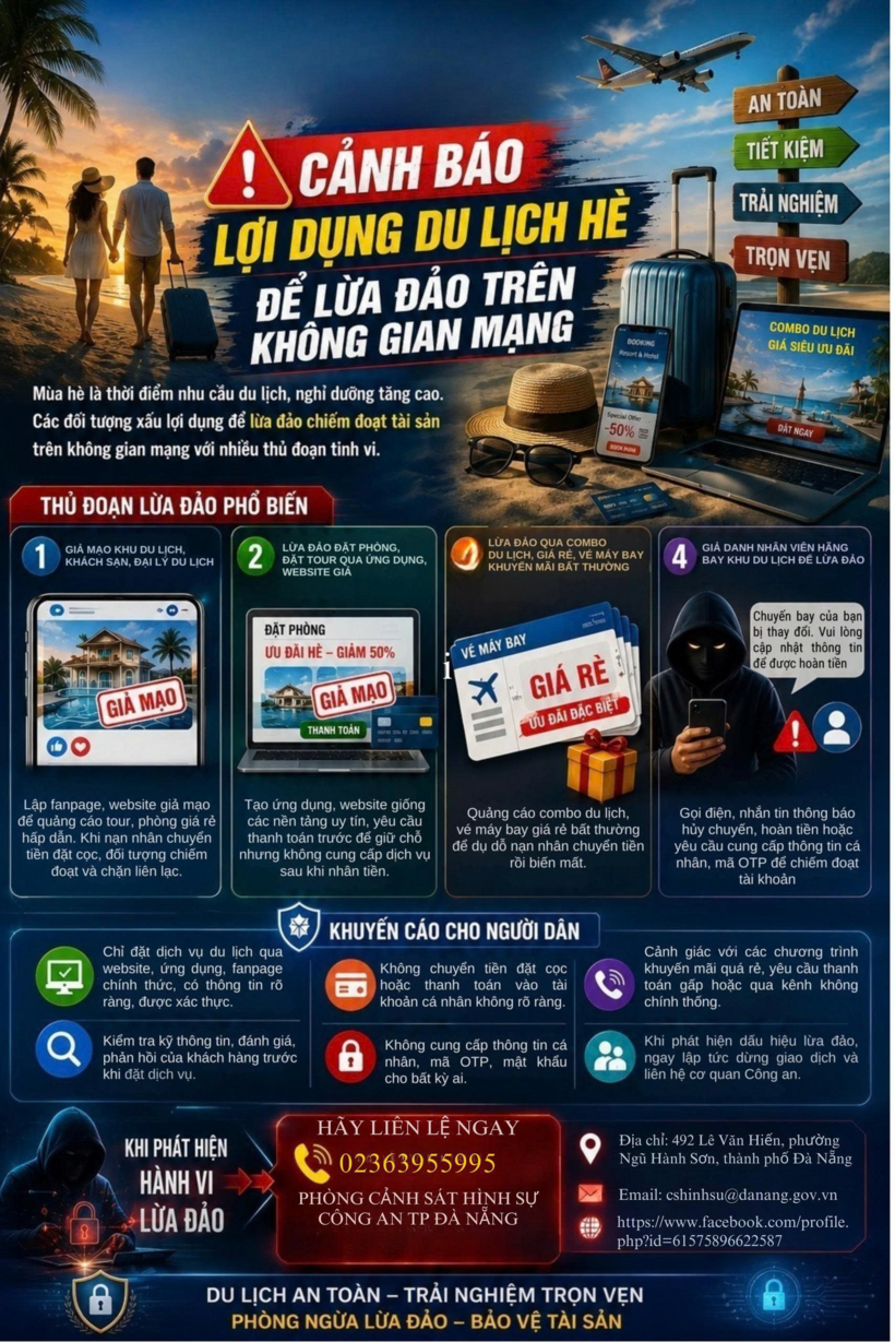 Công an cảnh báo thủ đoạn lừa đảo du lịch hè, người dân cần lưu ý